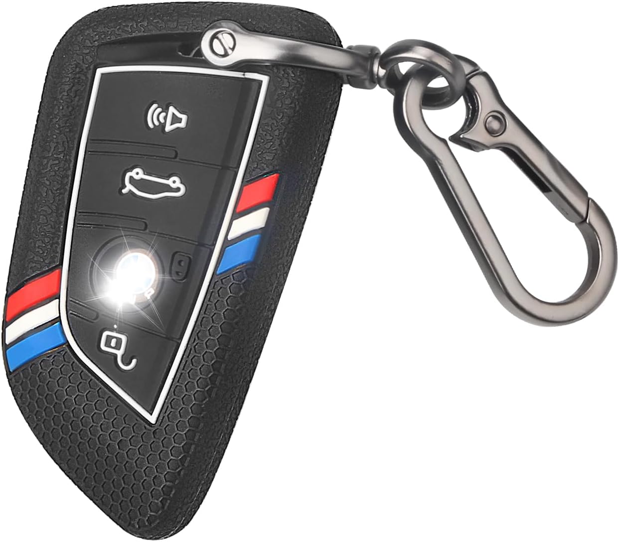 Amazon.com: QBUC for BMW Key Fob Cover, Striped Silicone Key Shell Case ...