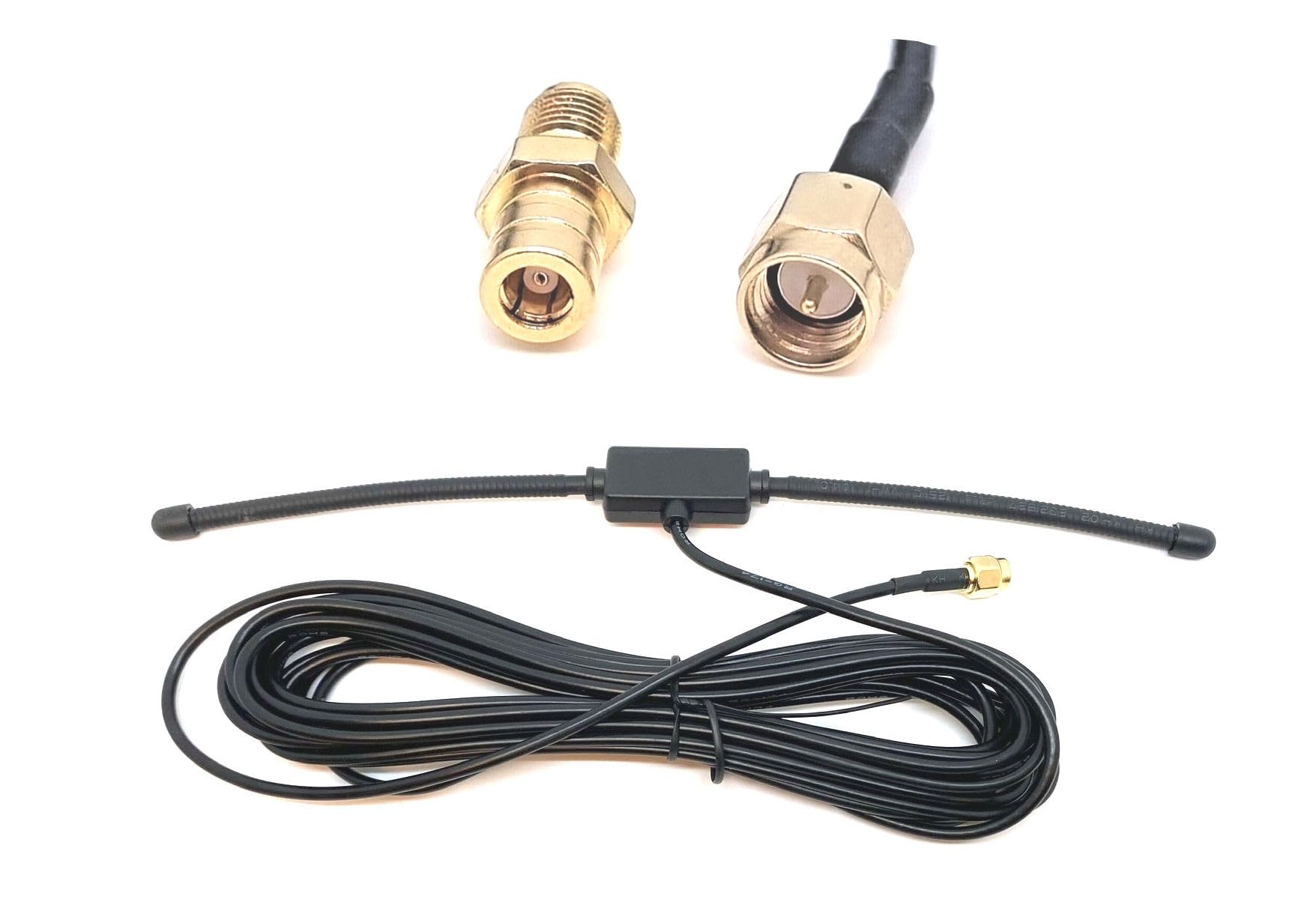 Dolphin Automotive Car DAB FM Antenna Dipole SMA & SMB Connectors 5m ...