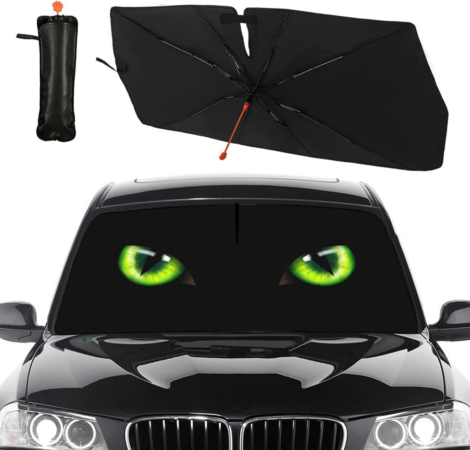 Amazon.com: Cat Eye Car Windshield Sun Shade Cover, Foldable Umbrella ...