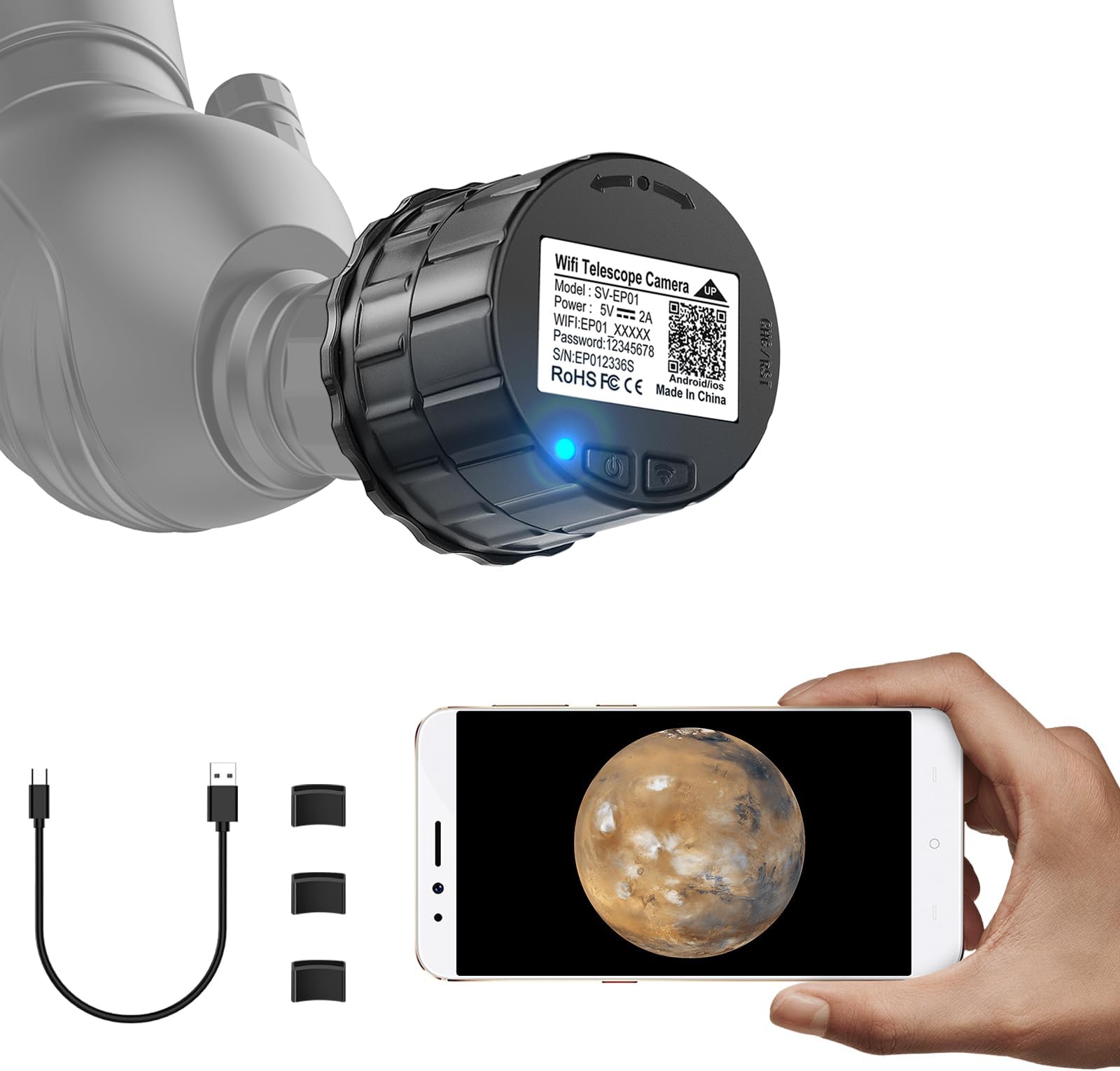 Amazon.com : WiFi Electronic Telescope Eyepiece, 4 Million Pixel HD ...