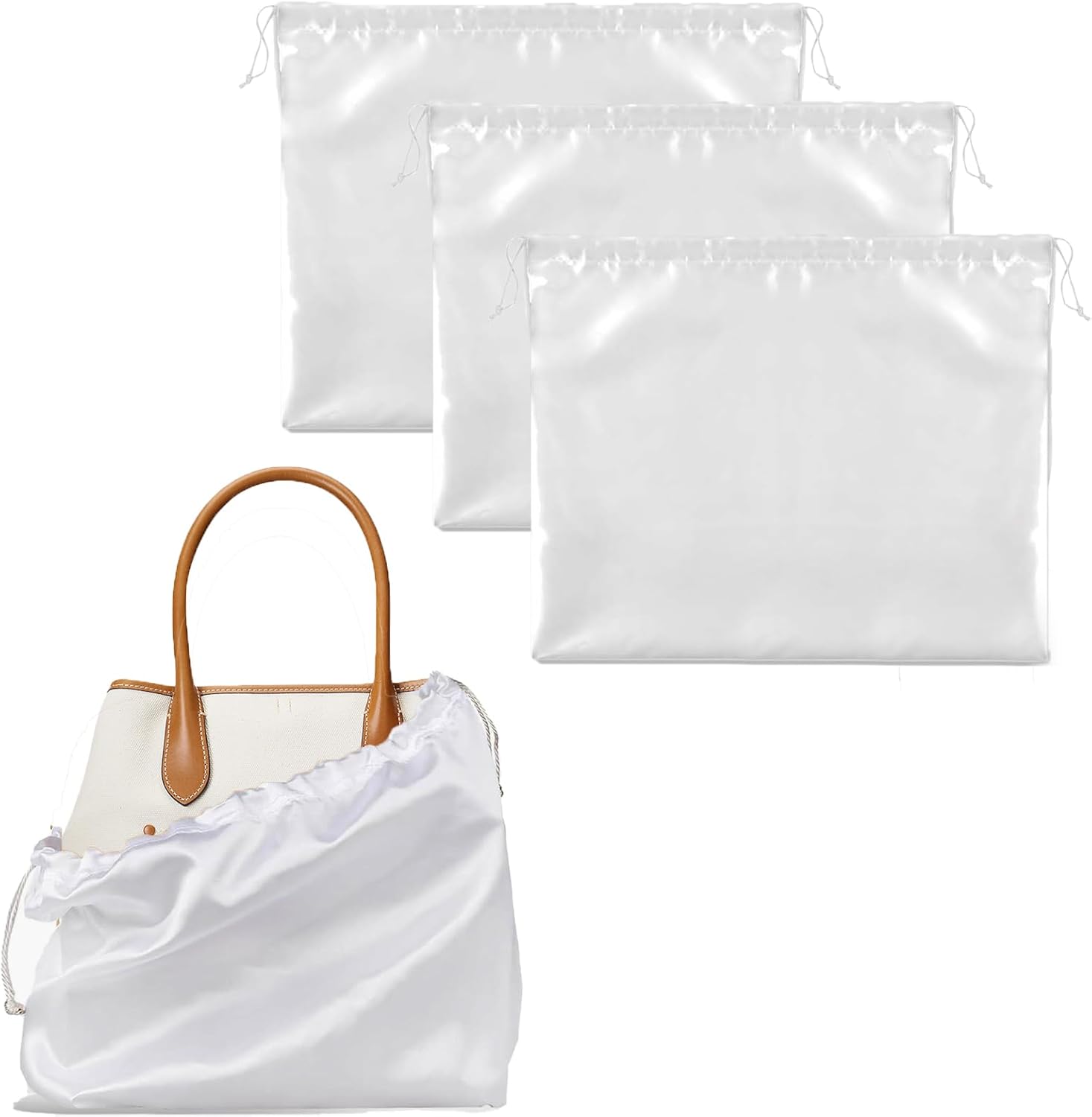 3 Pcs Soft Dustbags - Silk Cloth Dust Covers with Drawstring for ...