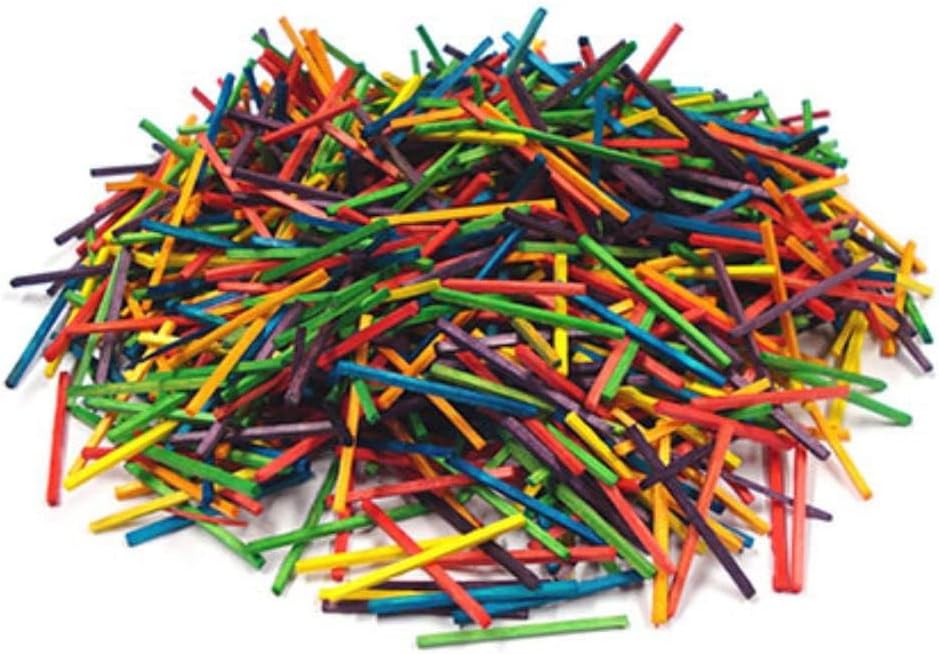 3 Ace Crafts 500 Bulk Pack of Coloured Wooden Matchsticks Headless for ...