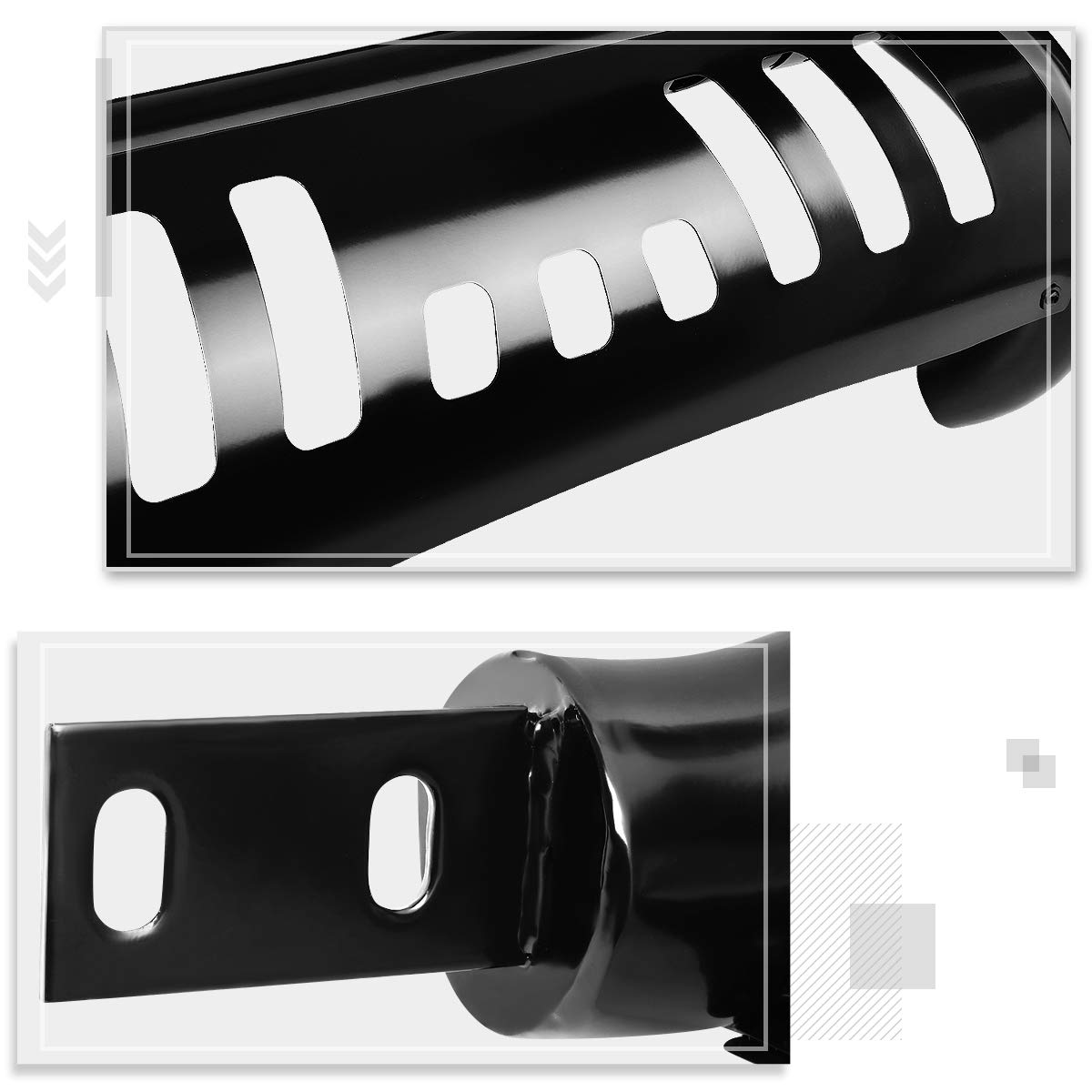 Snapklik.com : PM PERFORMOTOR 3" Black Steel Bull Bar,Front Bumper Push ...