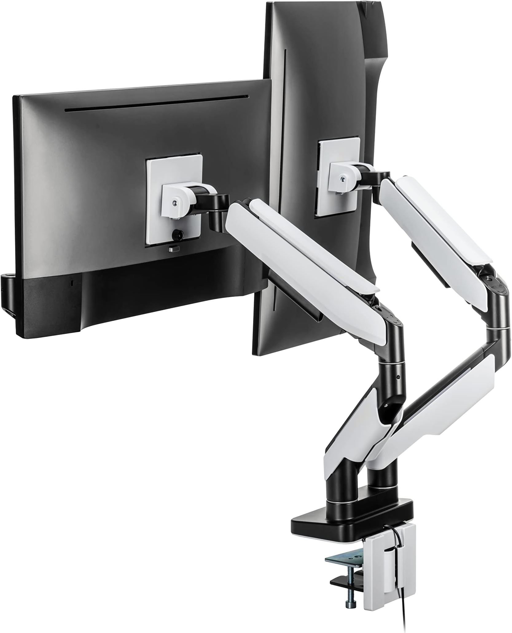 Amazon.com: POUT E19 Dual Heavy-Duty RGB Ultrawide Monitor Arm - Fully ...