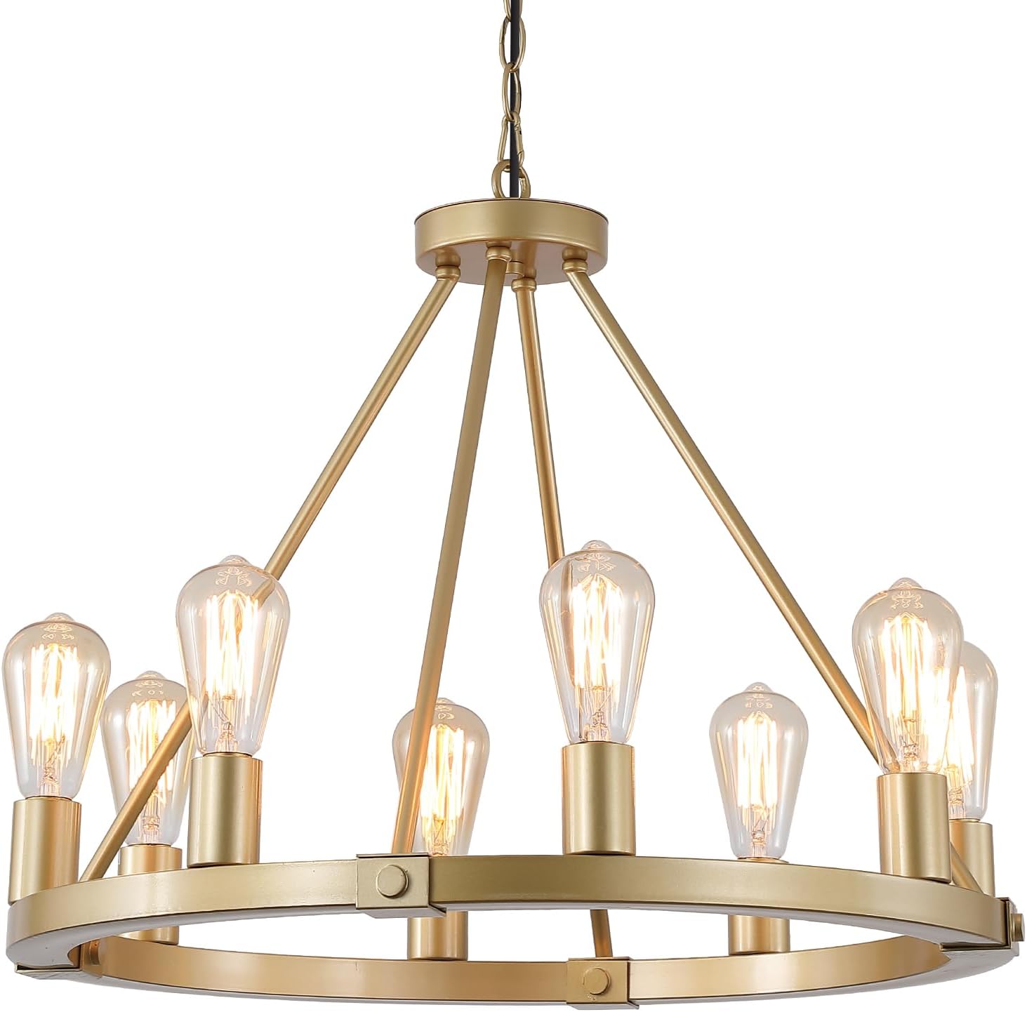 Durent Lighting Modern Gold Chandelier, Polished Brass Lighting Fixture ...