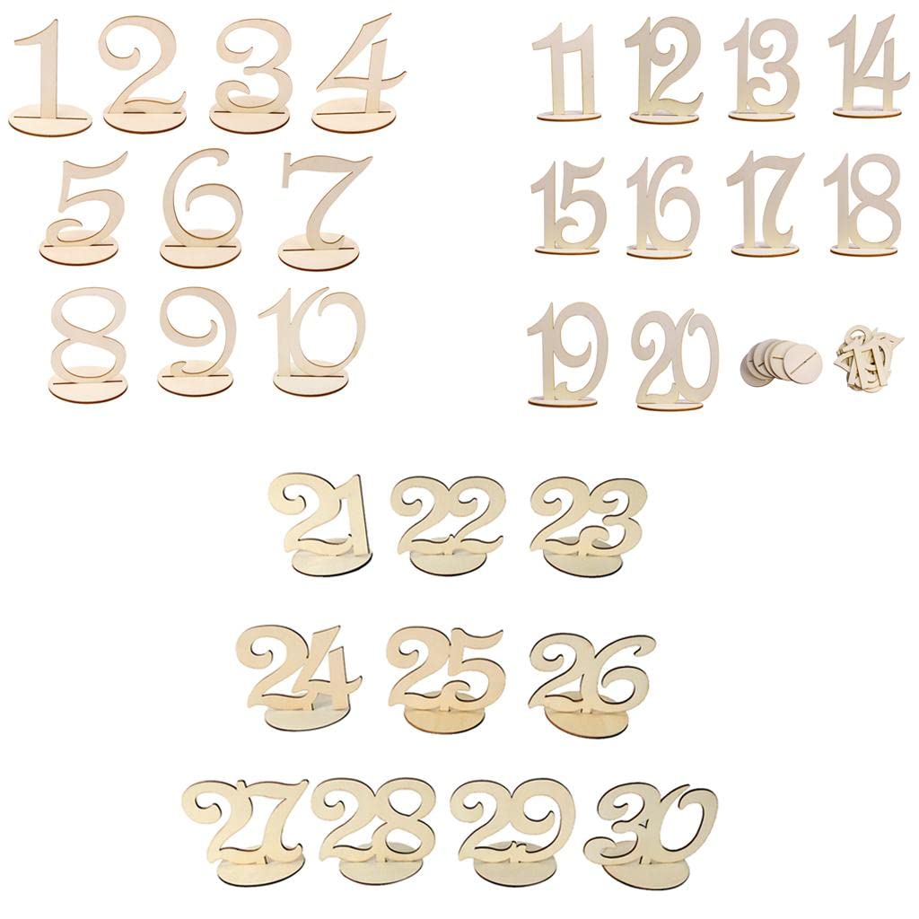 Buy Wooden Round Table Numbers Freestand Wedding Table Centerpiece ...