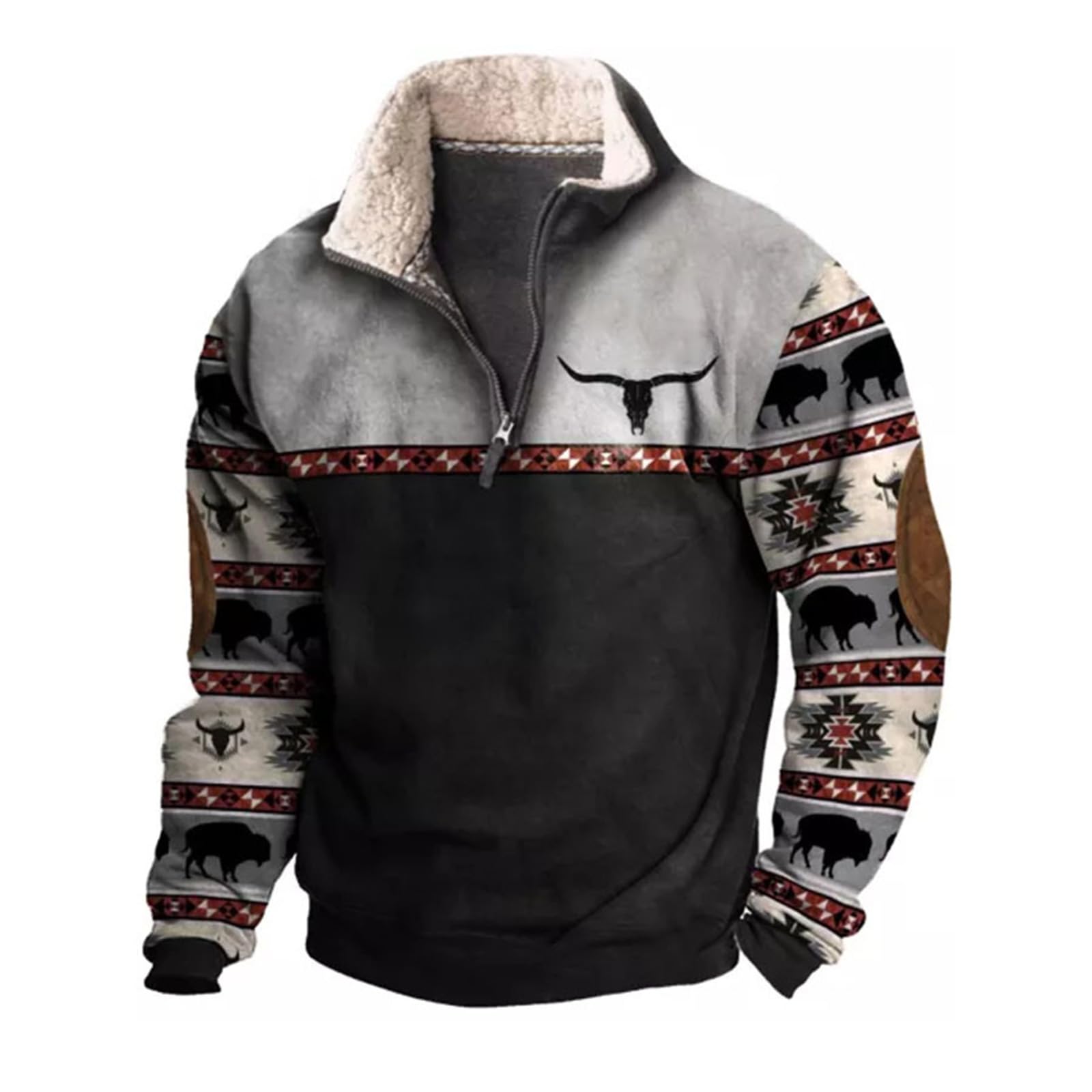 HOTYD Aztec Cowboy Mens Hoodie Vintage Graphic Western Hoodies Casual ...
