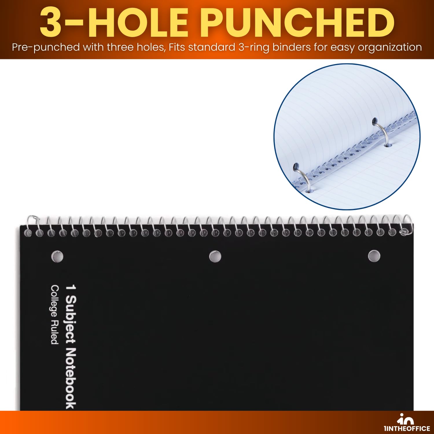 Snapklik.com : 1InTheOffice College Ruled Spiral Notebook 8x11, Spiral ...