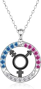Amazon.com: Transgender Rainbow Symbol Pendant Necklaces - 925 Sterling ...