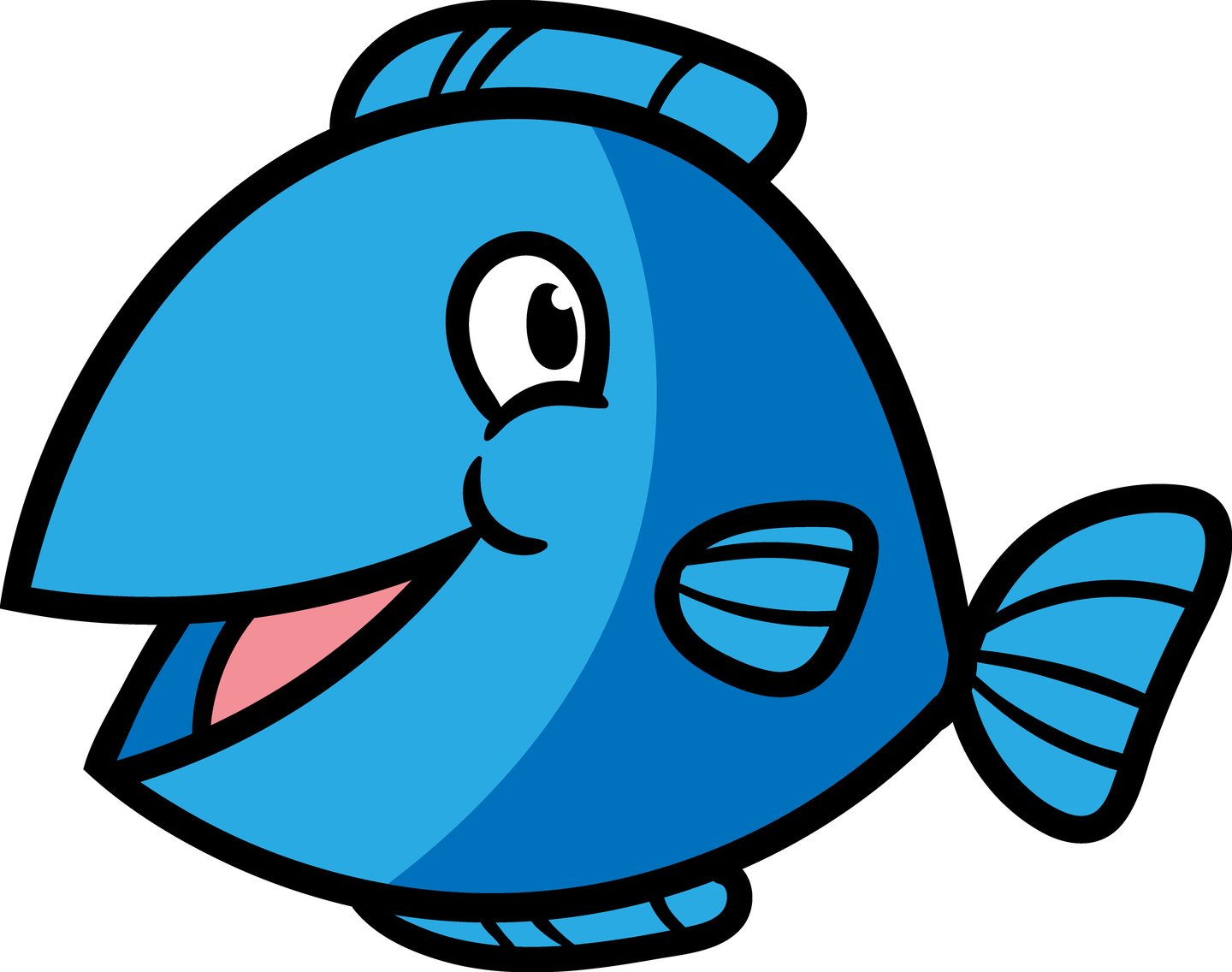 Simple Cartoon Fish Blue