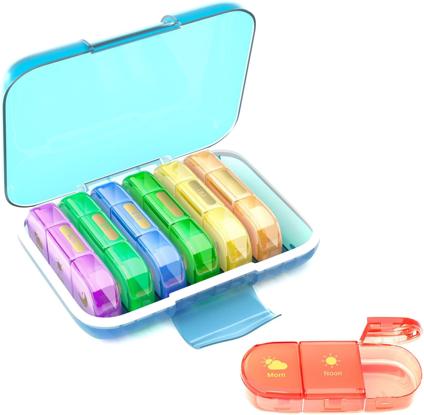 Amazon.com: Codcaw Weekly Pill Organizer 3X a Day, 7 Day Pill Box 3 ...