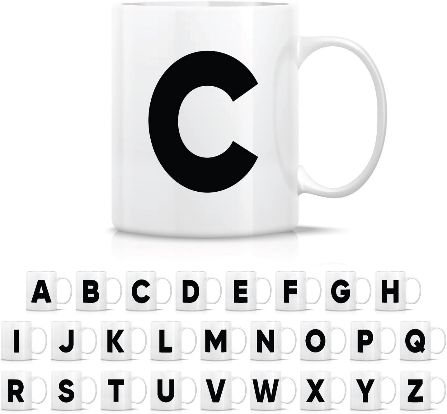 Amazon.com: Retreez Initial A-Z Alphabet Monogrammed Monogram Mug 11 Oz ...