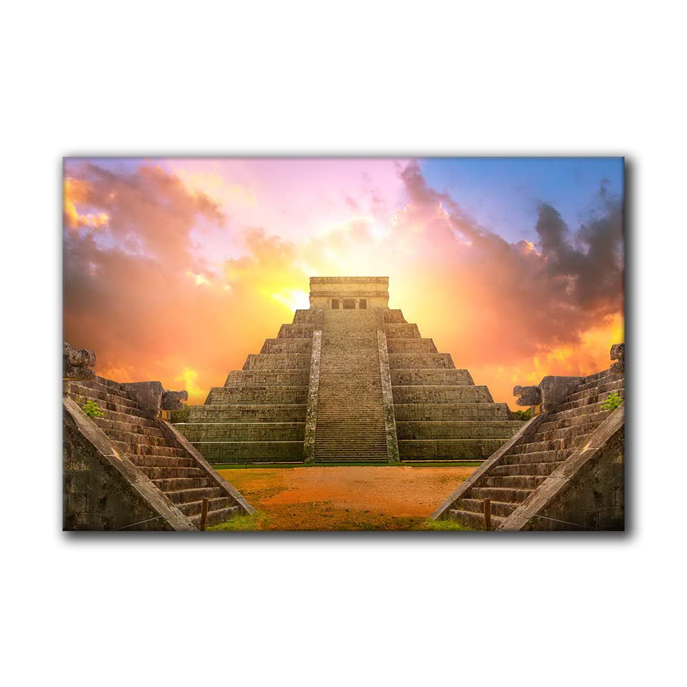 Amazon.com: Mexican Indian Art Canvas Prints Mayan Aztec Calendar ...