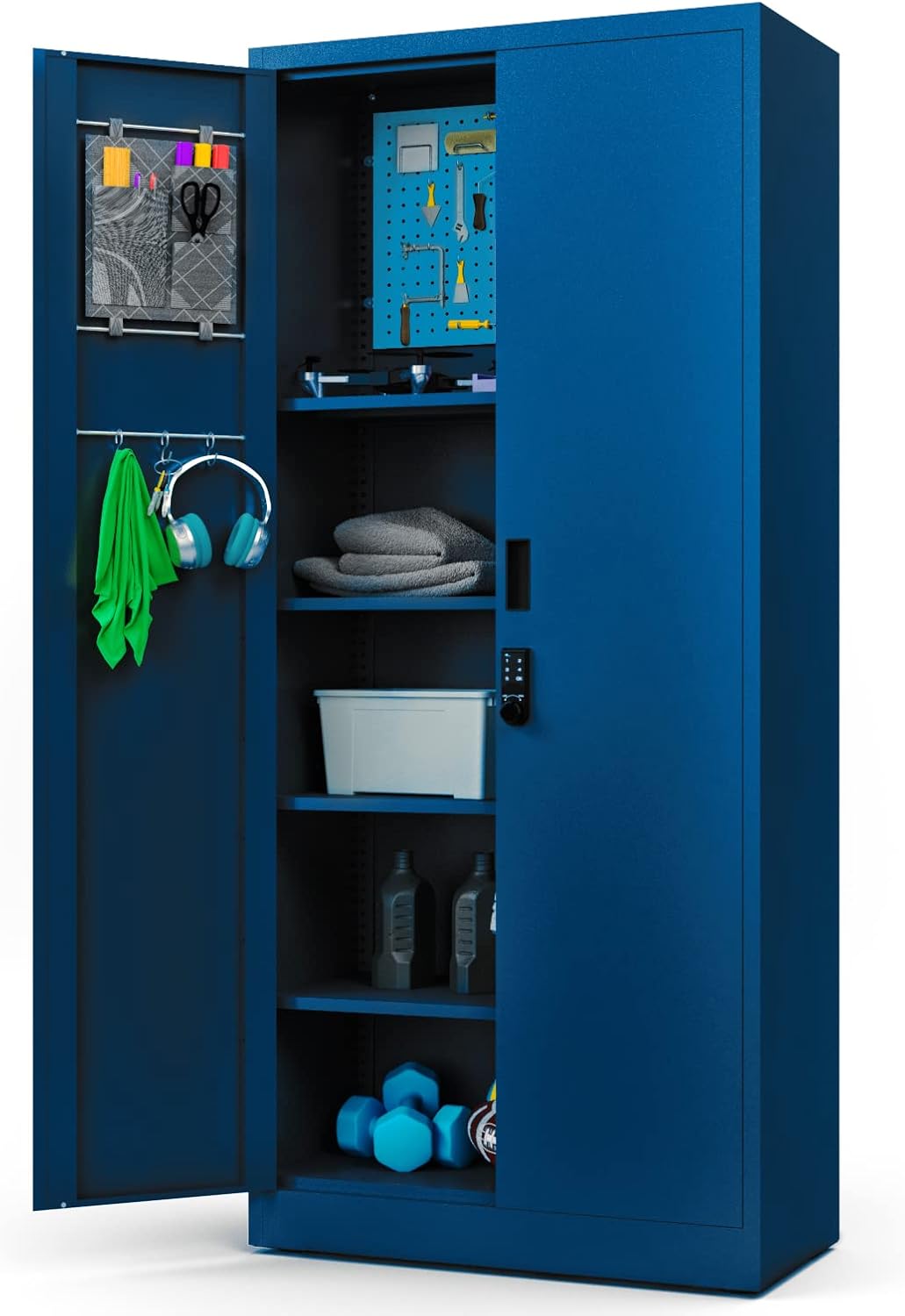 METALTIGER Metal Storage Cabinet - Digital Lock Multifunctional Garage ...