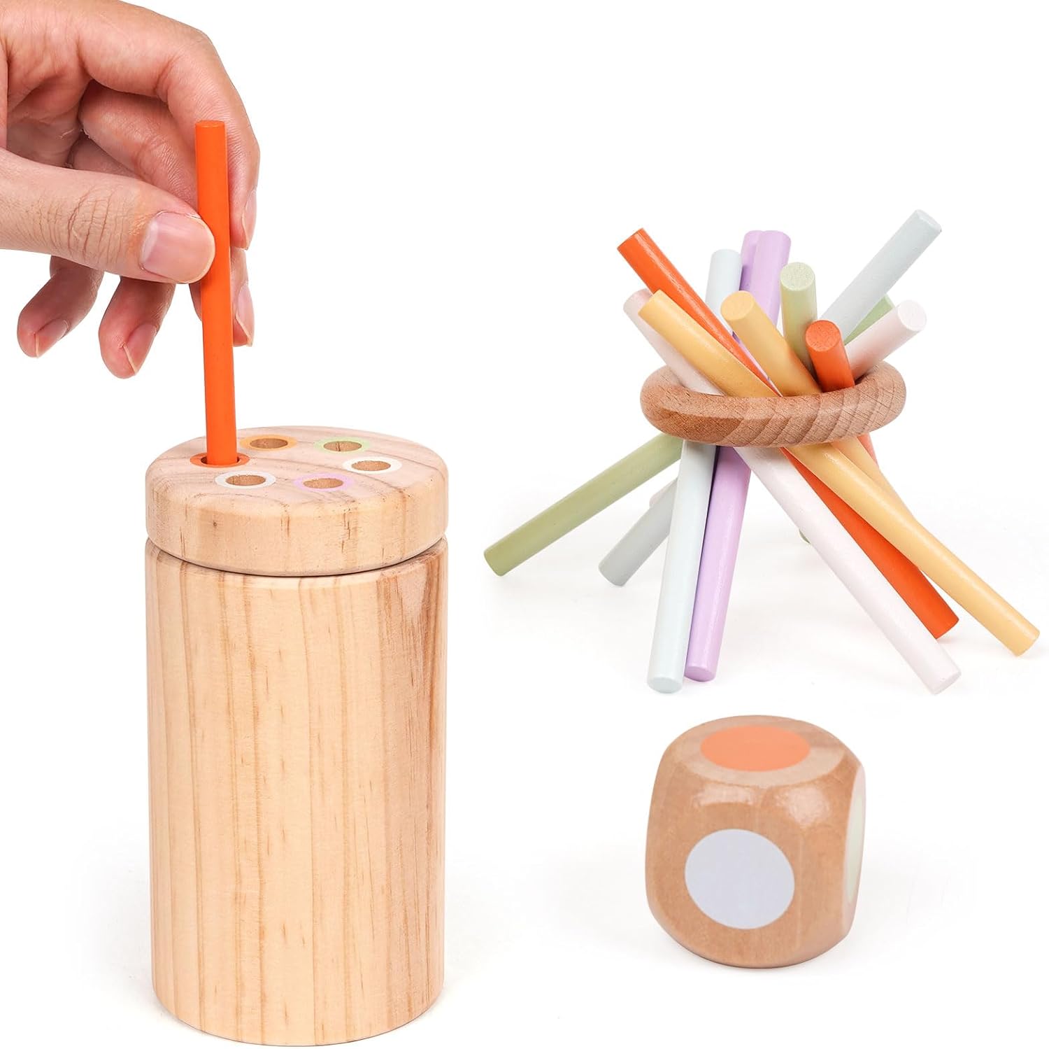 Amazon.com: Agirlgle Wooden Montessori Sticks Toys - Kids Learning ...