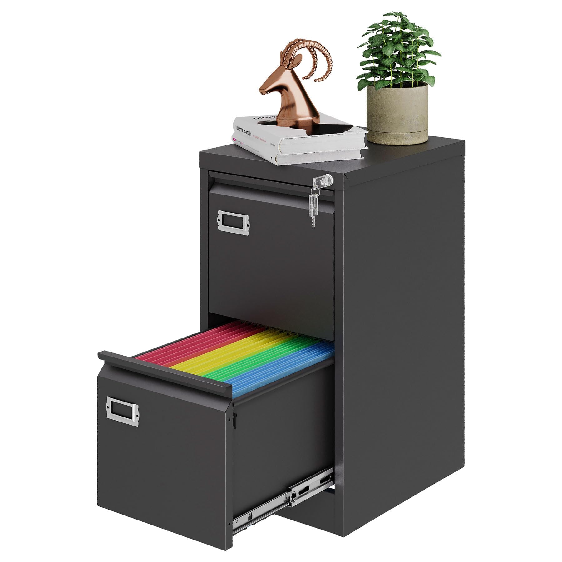 NODHM File Cabinet with Lock, Metal Filing Cabinets, Vertical Small ...