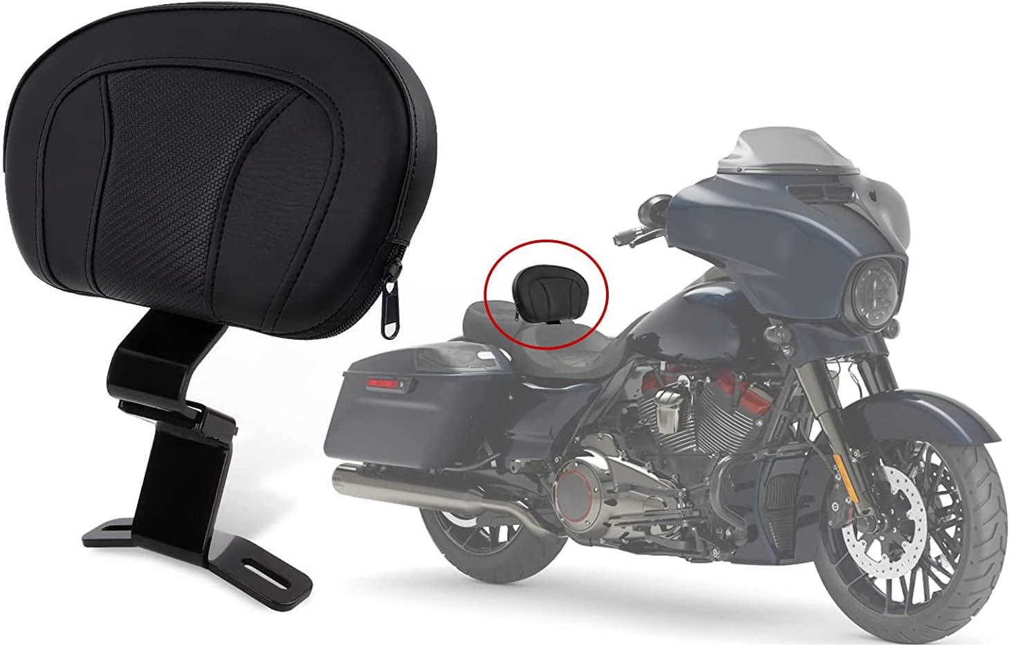 Amazon.com: Motorcycle Driver Backrest Sissy Bar Rider Seat Back Rest ...
