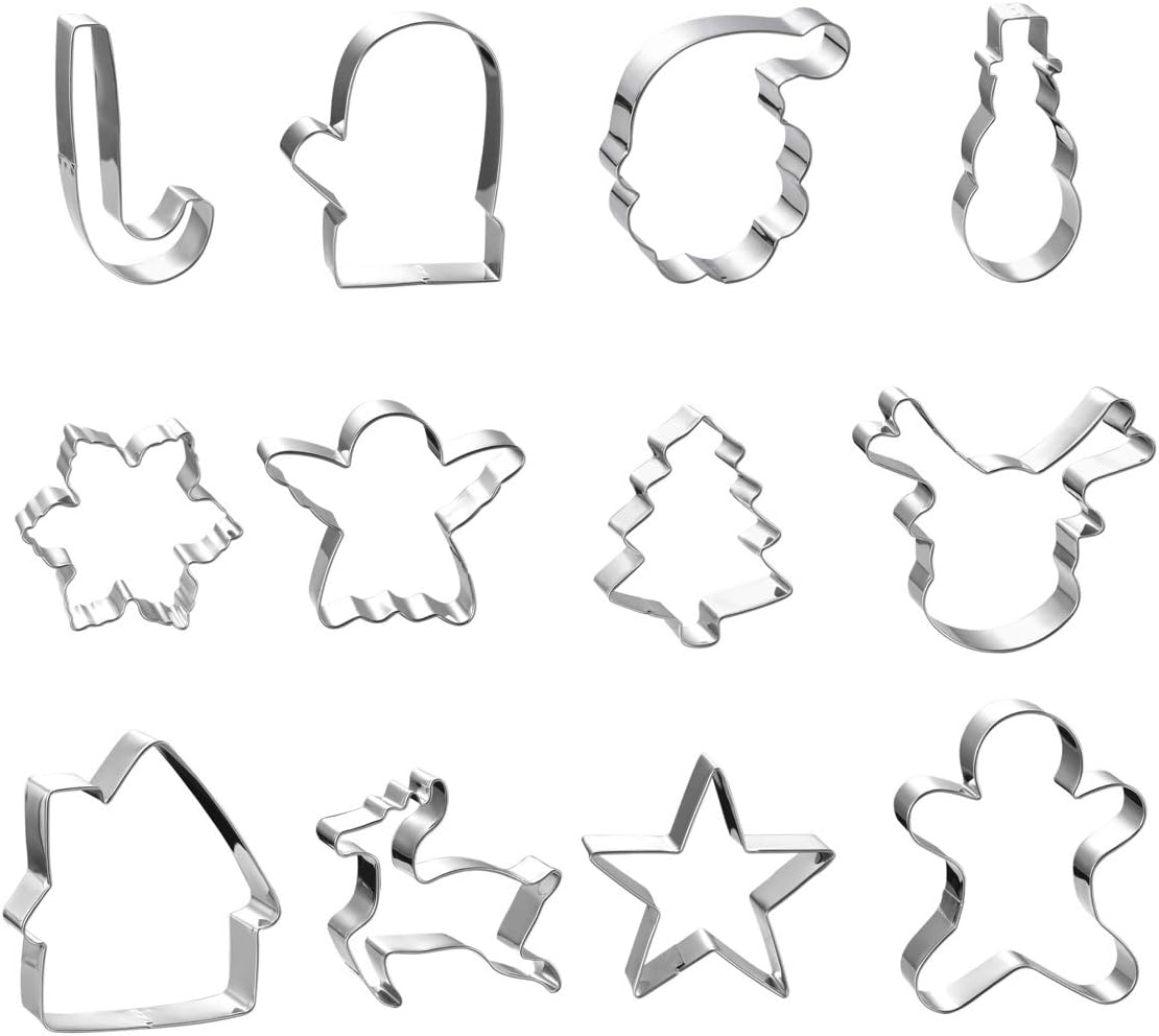 Amazon.com: Christmas Tree Cookie Cutter Set - 3pcs Stainless Steel ...