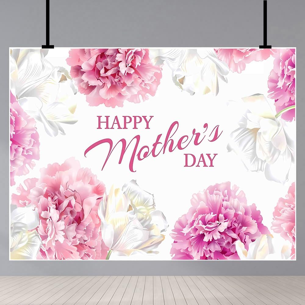 Amazon.com : Mother’s Day Backdrop Happy Mothers Day Backdrop Pink and ...