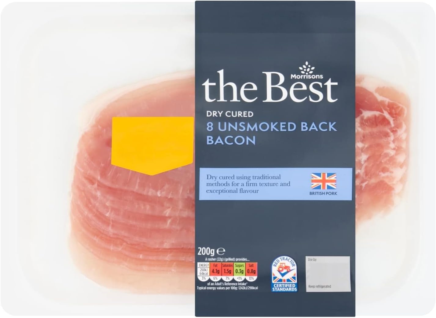 Morrisons The Best Hampshire Breed Dry Cured Unsmoked Back Bacon 8 Pack ...