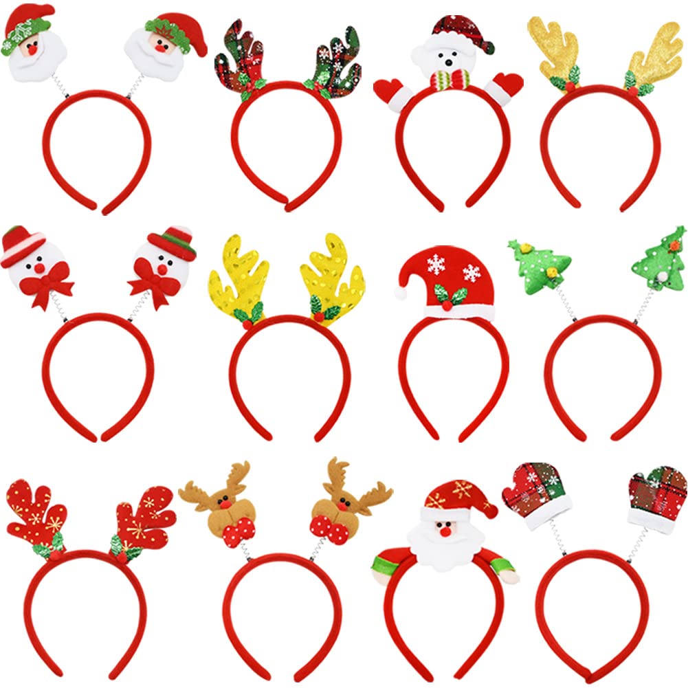 Amazon.com: WODMAZ 12 PCS Christmas Headbands, Cute Christmas Head ...