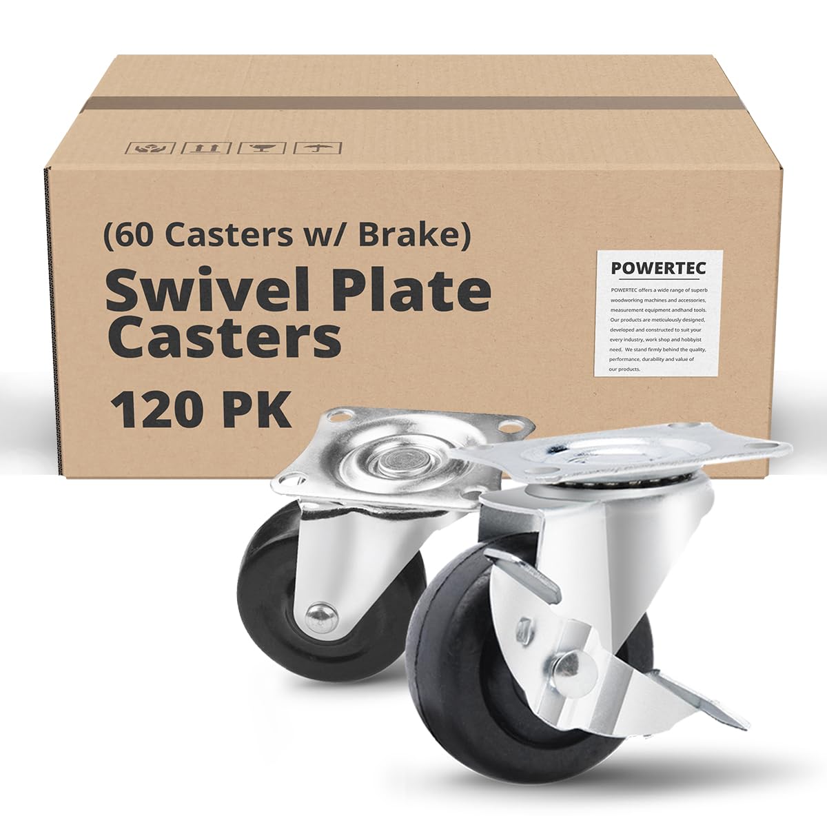 Amazon.com: POWERTEC 17211-Case30 2" Low Profile Swivel Plate Caster ...