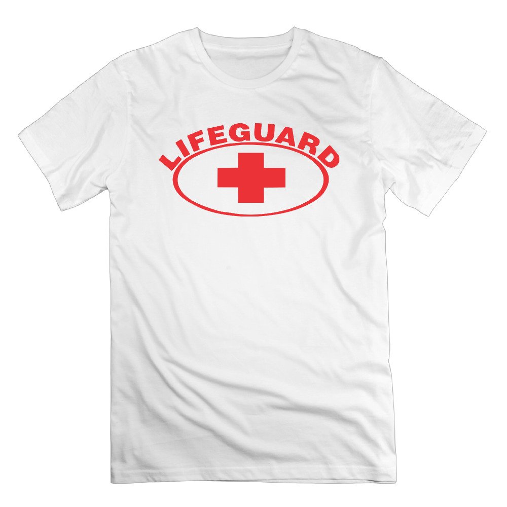 Buy NOAC Men's Cartoon Lifeguard Logo Stand Pool Staff Cool Short T ...
