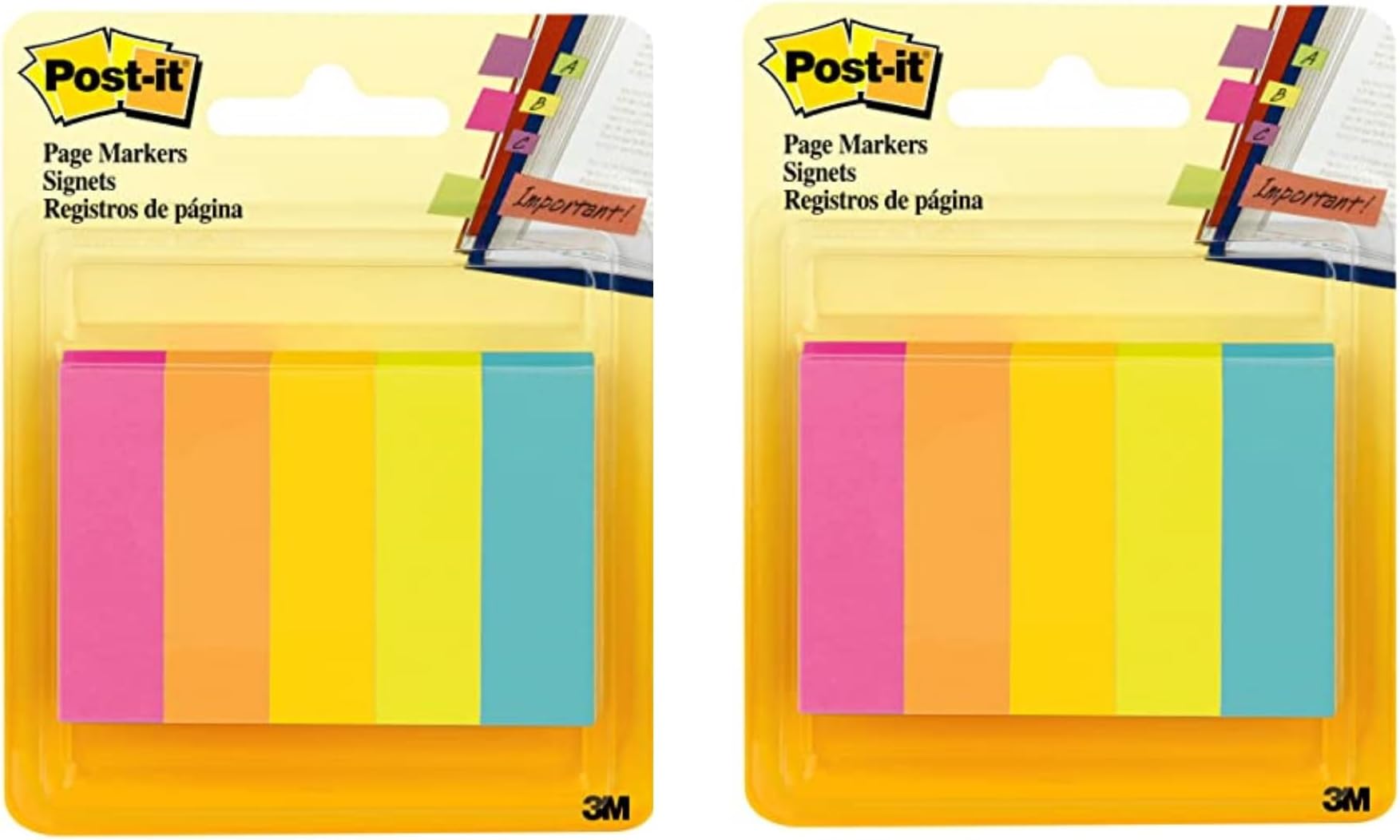 Amazon.com: Post-it Page Markers, 1/2 in x 1 3/4 in, Assorted ...
