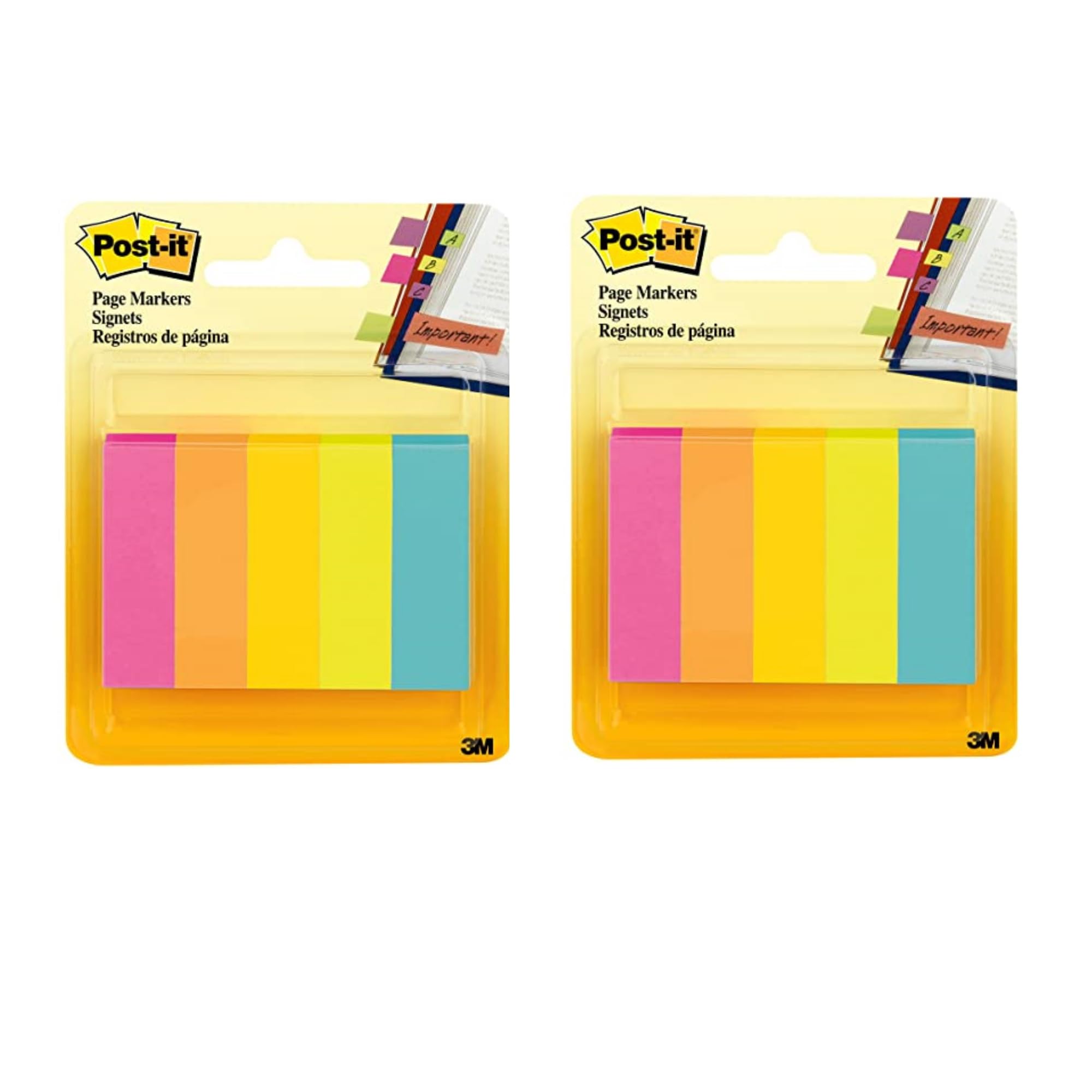 Amazon.com: Post-it Page Markers, 1/2 in x 1 3/4 in, Assorted ...