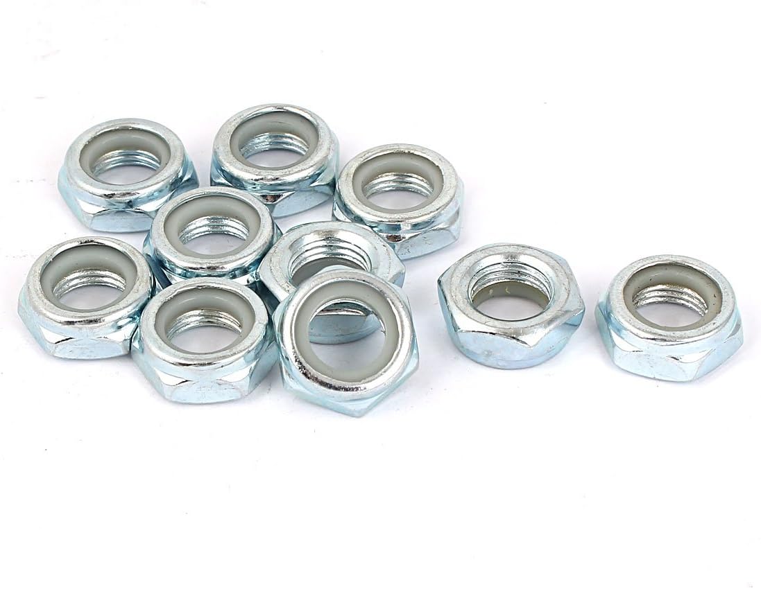 Amazon.com: uxcell M18 x 2.5mm 304 Stainless Steel Self-Locking Nylon ...