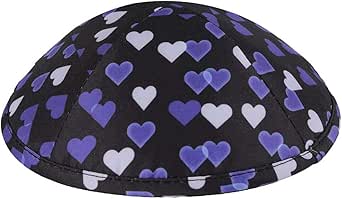 Amazon.com: Zion Judaica Heart Kippah 6" Valentines Day Kippah Adults ...