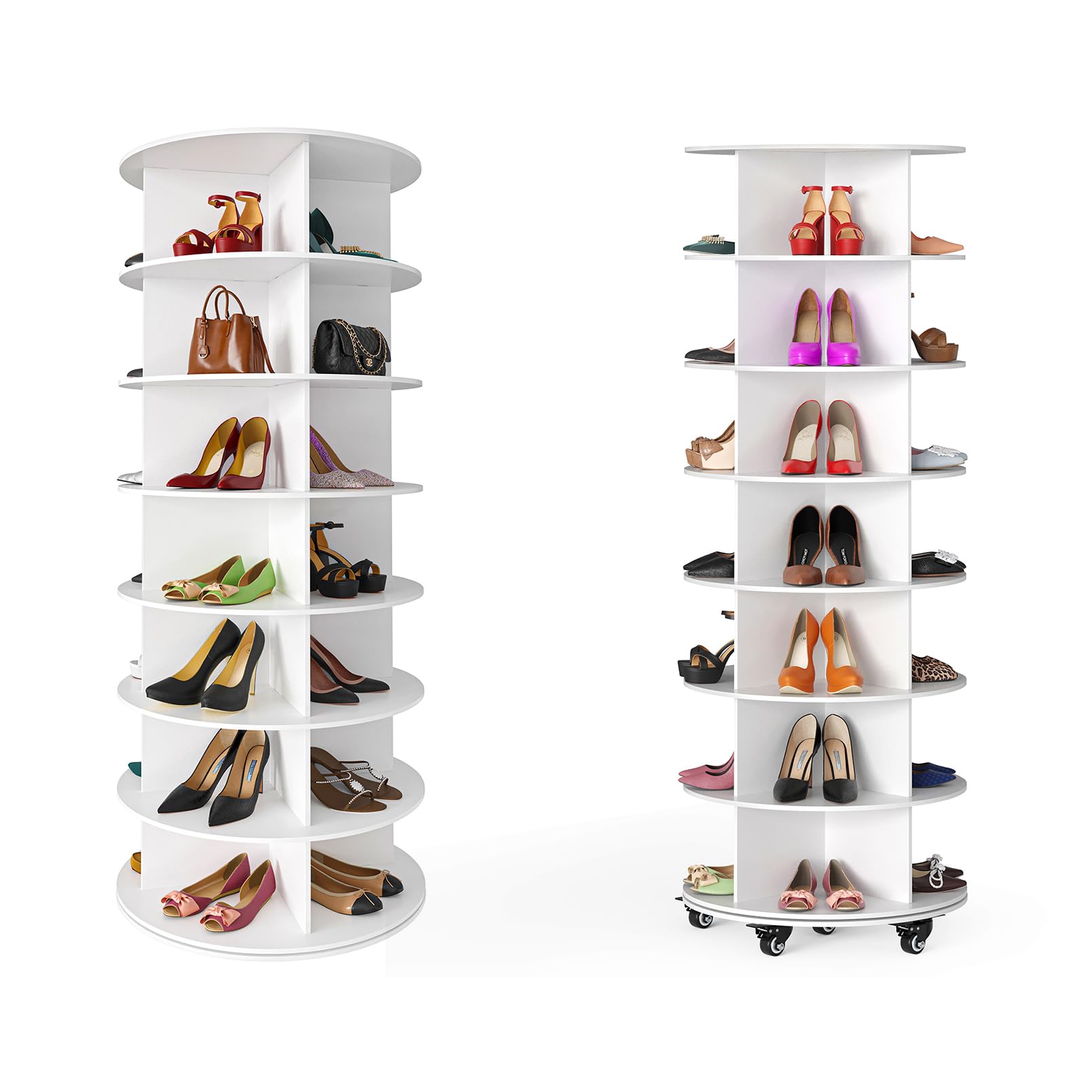 Amazon.com: SpaceAid 7 Tier Rotating Shoe Rack Tower and 7 Tier Shoe ...