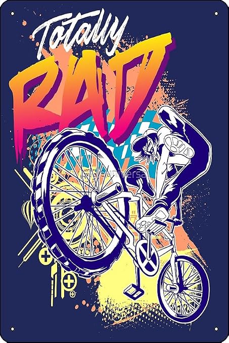 Amazon.com: Totally Rad 80's BMX Bike Poster Metal Tin Sign Plaque Man ...