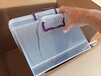 Asude Plastic Storage Box Boxes Lid Handles Food Container Home Kitchen ...