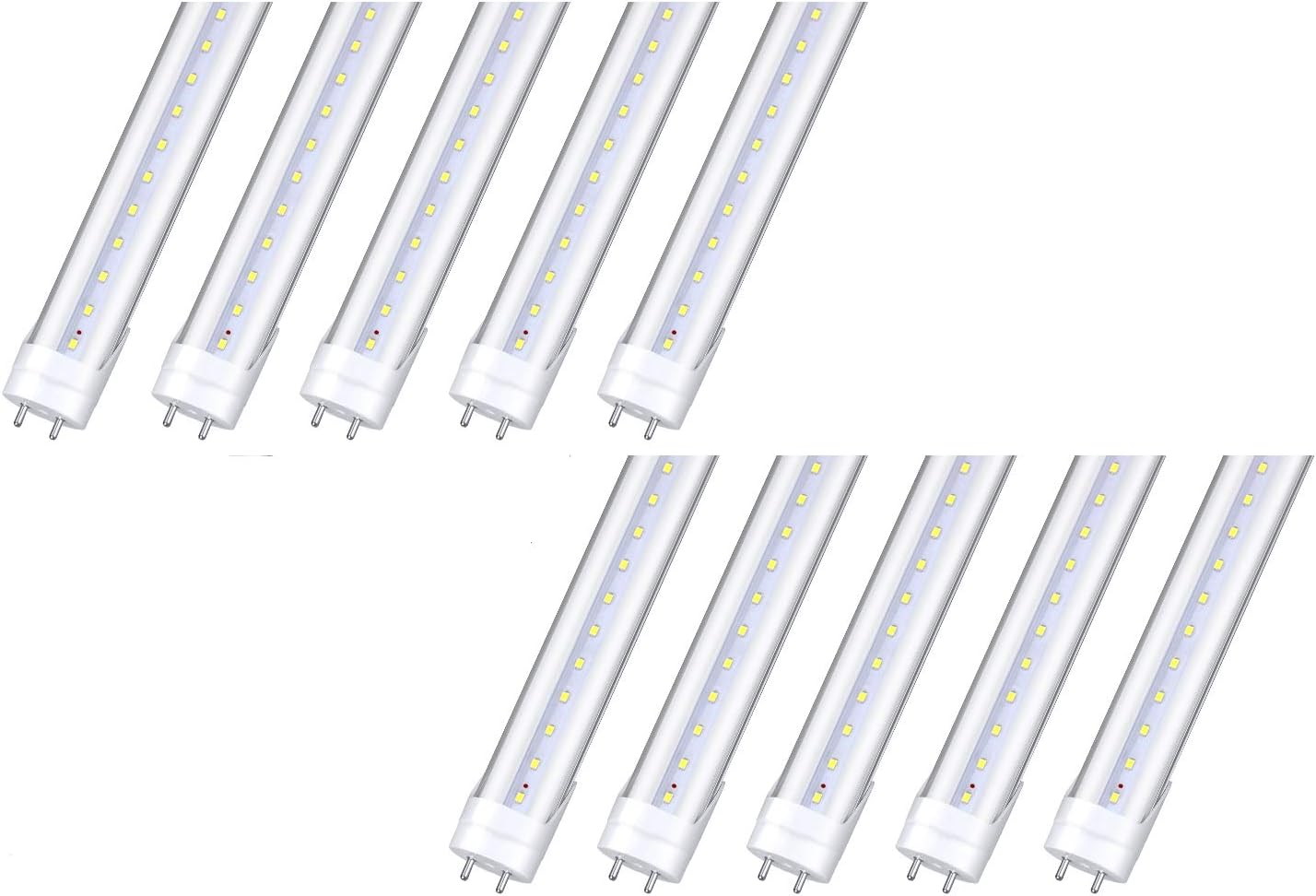 HMINLED T8 LED Light Tube 4 ft 22W 6000K 85-265V Double-Ended Bypass ...
