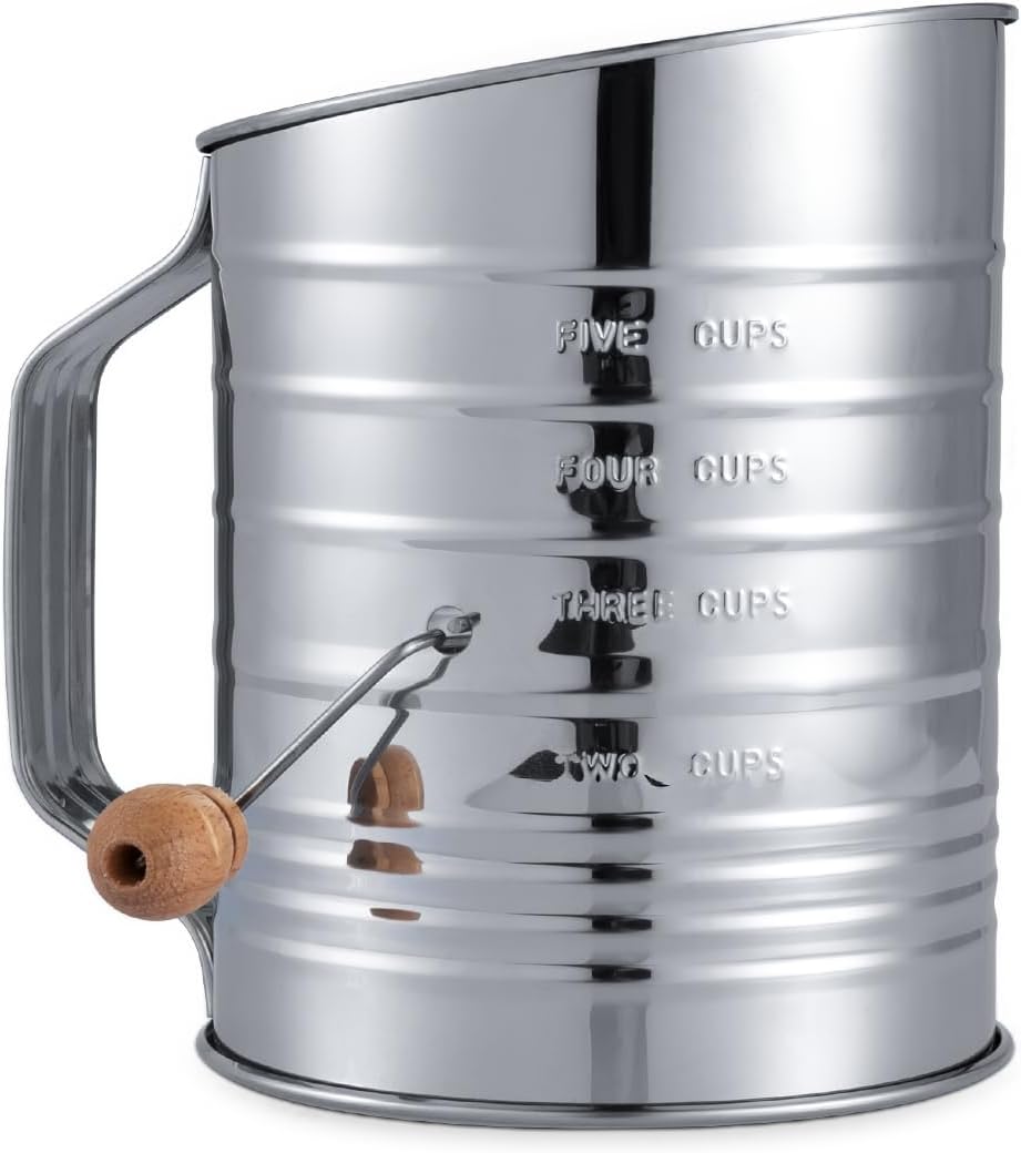 Amazon.com: Flour Sifter for Baking, Flour Sifter, Hand Crank with 2 ...