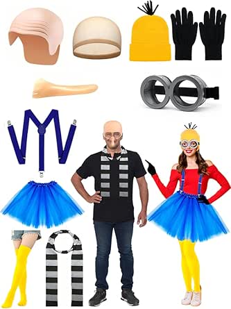 Amazon.com: 10 Pcs Halloween Couple Costume Set Include Black Gray ...