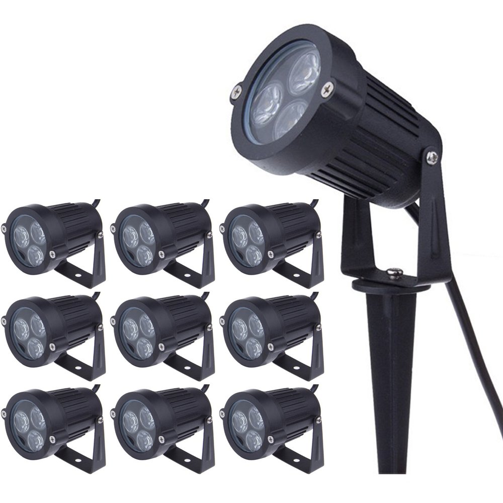 Set van 10 LED-tuinverlichting 3W 220V buiten Spotlight met grondpin ...