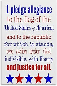 Amazon.com: American Pledge Of Allegiance Poster Patriotic Education ...