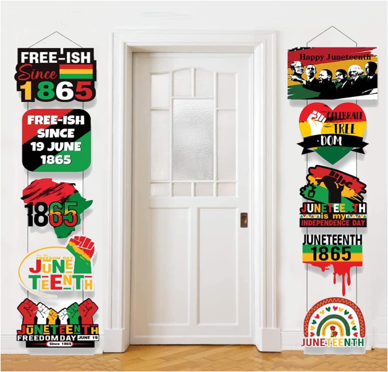 Amazon.com: Batiyeer 3 Pcs Juneteenth Banner Porch Sign Set Hanging ...