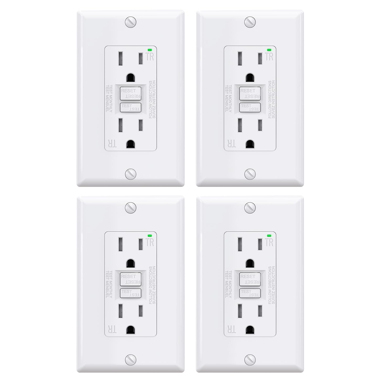 Snapklik.com : AIDA GFCI Outlets 15 Amp, Self-Test Electrical Outlet ...