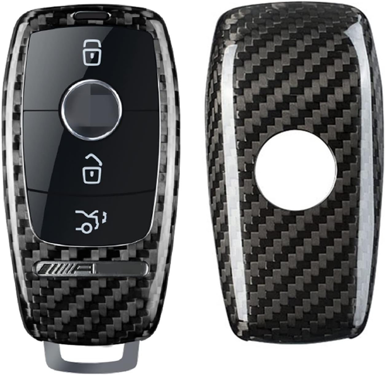 Amazon.com: M.JVisun Genuine Carbon Fiber Key Fob Cover for Mercedes ...