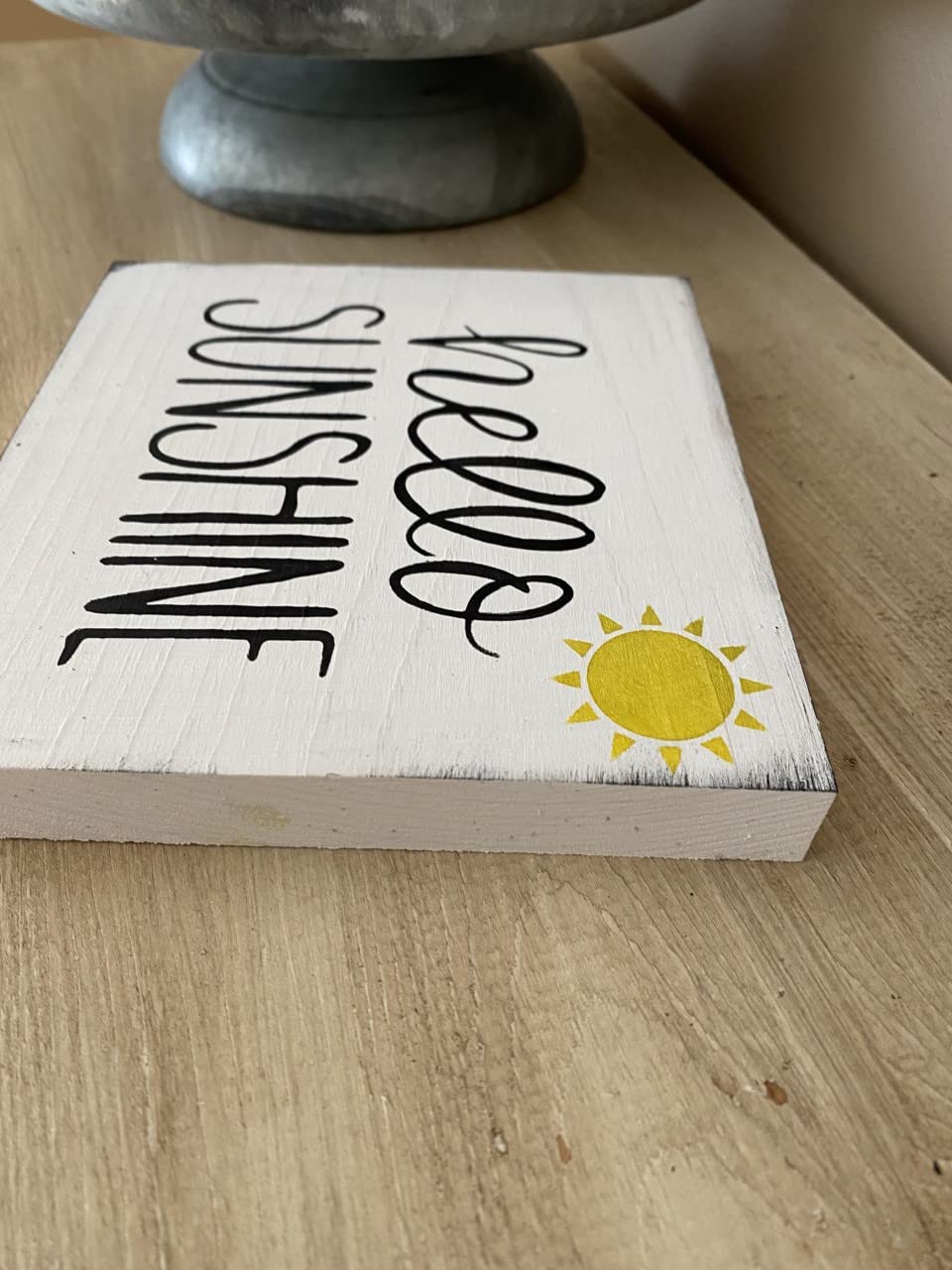 Hello Sunshine Spring Summer Farmhouse Tray Decor Wood Block Sign ...