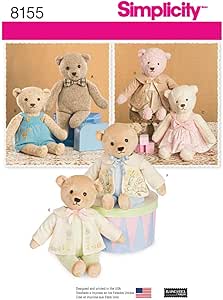 Simplicity Pattern 8155 Stuffed Bears with Clothes Sewing Patterns ...