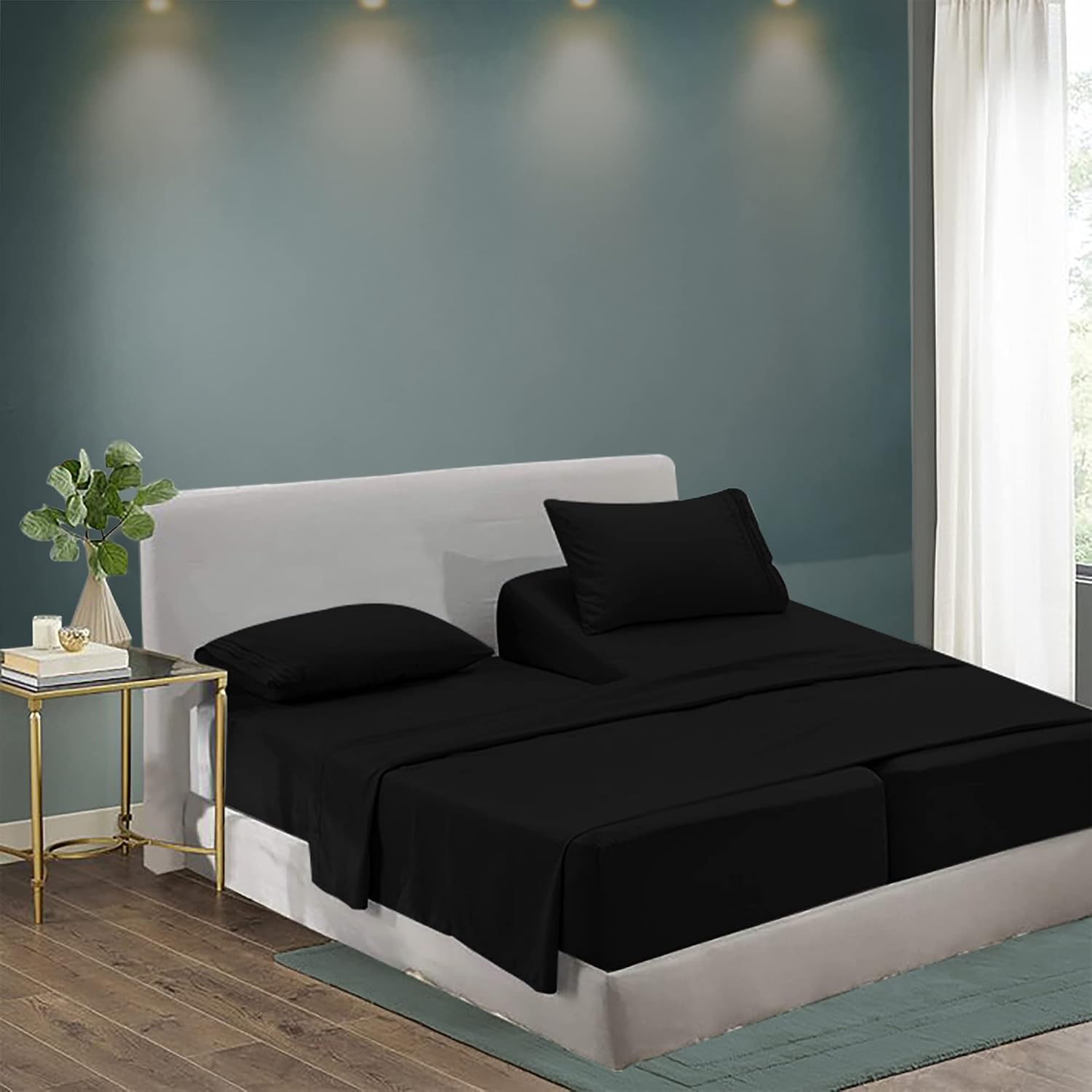 Ultimate Percale Hotel Split Cal King Sheet Sets for Adjustable Bed ...