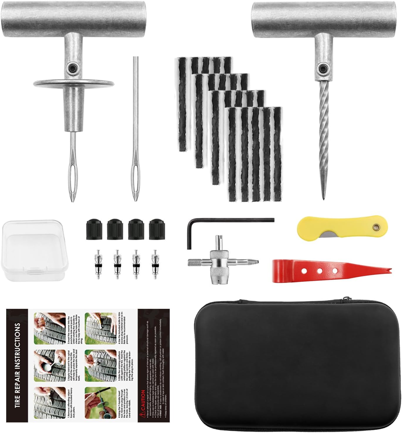 MILINI Tire Repair Kit, 38Pcs Tire Plug Kit for Car, Truck, Tractor ...