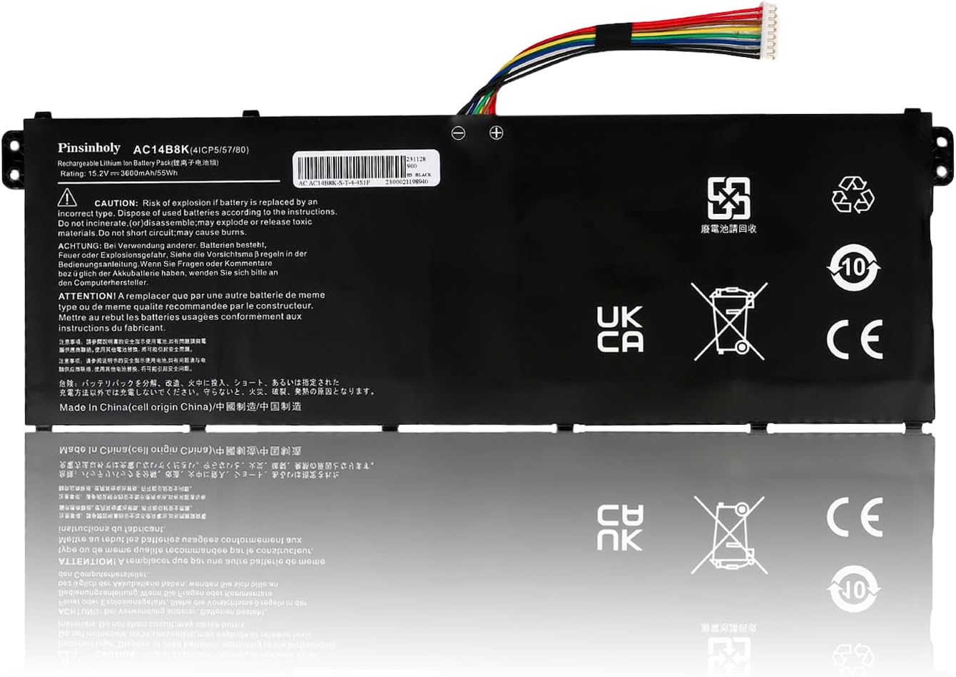 Pinsinholy AC14B8K AC14B3K Laptop Battery for Acer Aspire ES1-111M ES1 ...