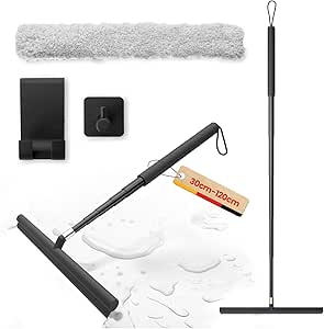 Mannicix Shower Squeegee Long Handle, Bathroom Squeegee For Shower ...
