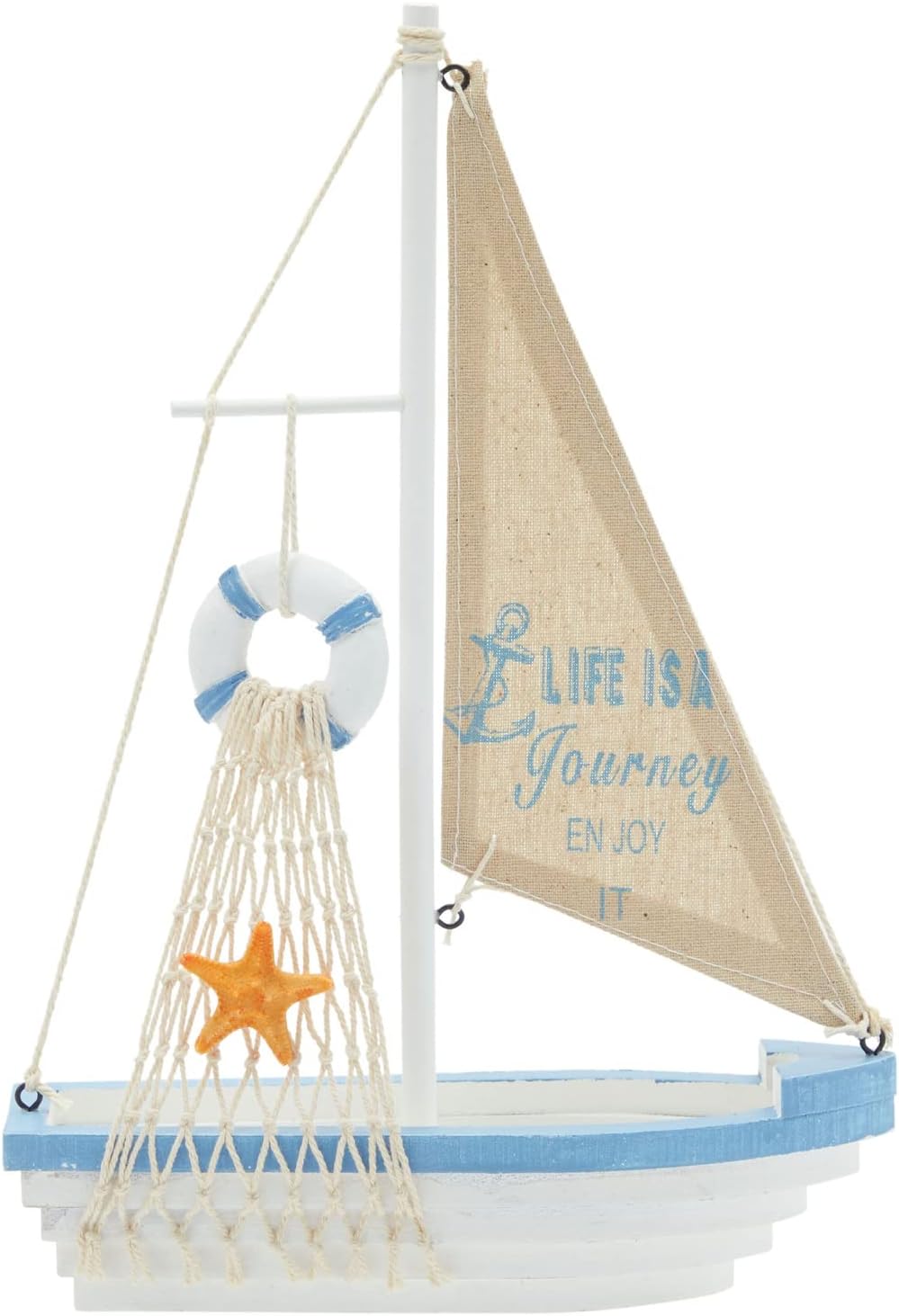 Amazon.com: Juvale Wooden Sailboat Model, Nautical Home Decoration ...