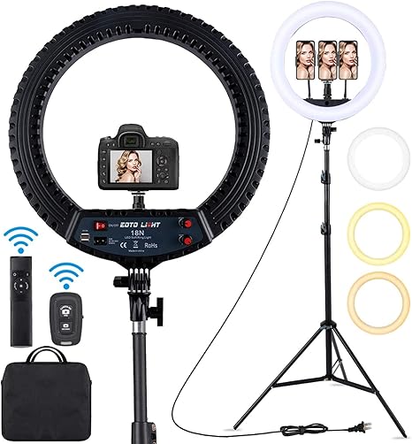 Amazon.com: 18 inch LED Ring Light with Tripod Stand Dimmable Makeup ...